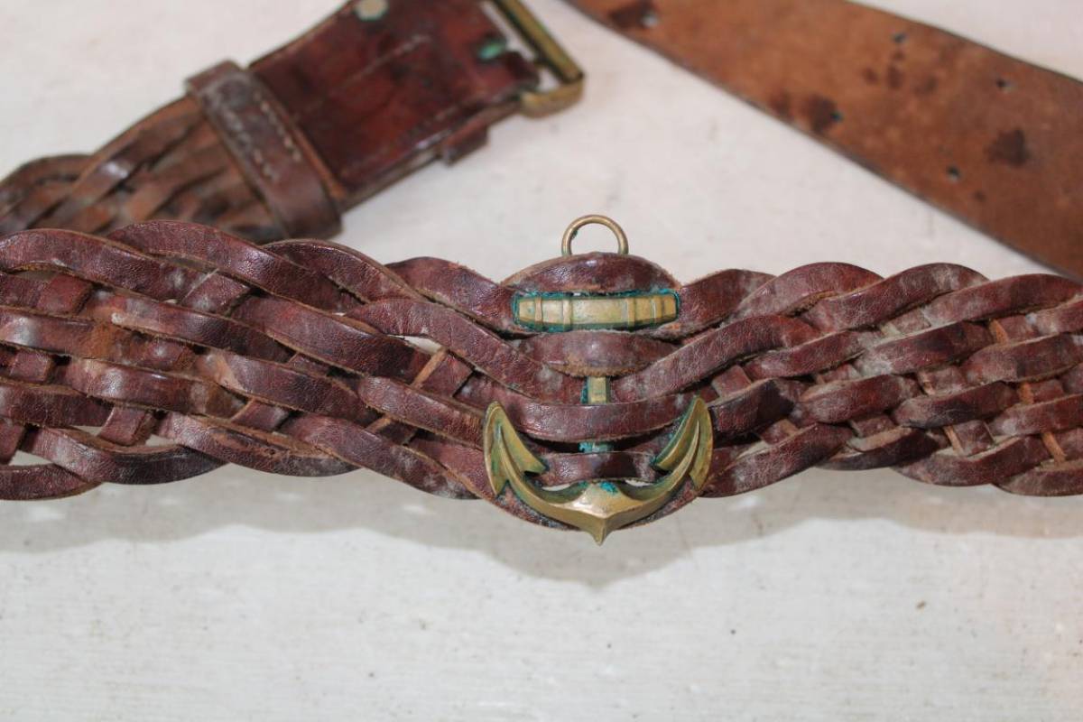 Ceinturon troupe coloniale Mdle 1903/14 Cuir tressé et ancre - Ventes d ...